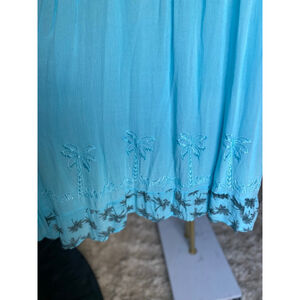 raya sun | Dresses | Raya Sun Bathing Suit Cover Dress Aqua Blue Palm ...